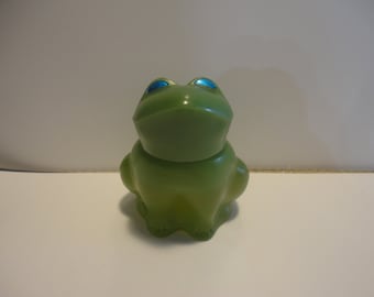 1970s Avon Green Frog Perfume Bottle Figurine Decanter Vintage Emerald ...