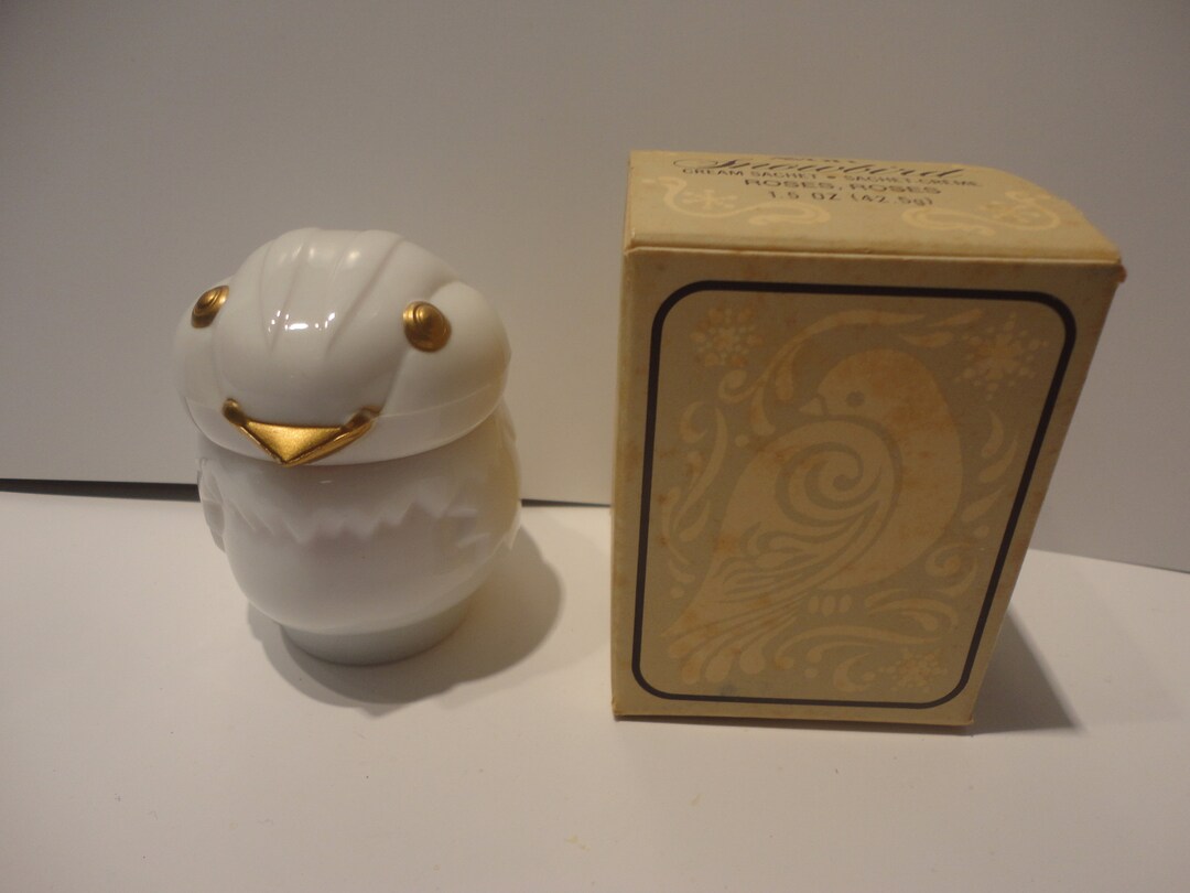 Avon White Milk Glass Snowbird Roses,roses Cream Sachet,collectible ...
