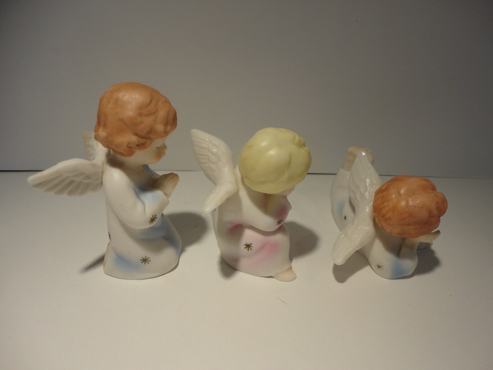 Porcelain Trio of Sleepy Angel Figurinescollectible Angel | Etsy