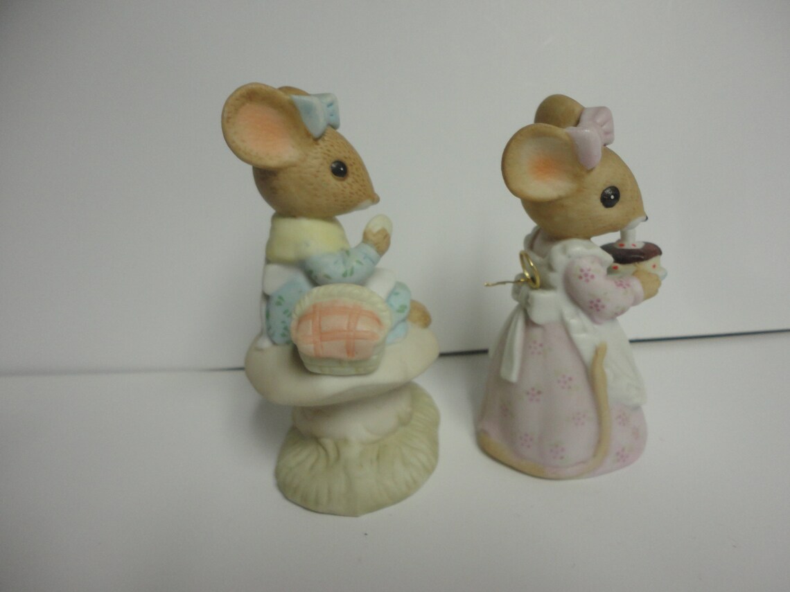 Enesco Country Calico Mice Porcelain Figurine and - Etsy