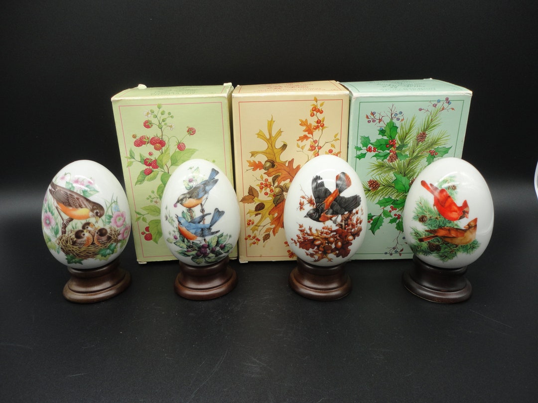 Avon Four Seasons Porcelain Egg Series Set,collectible Avon Four ...