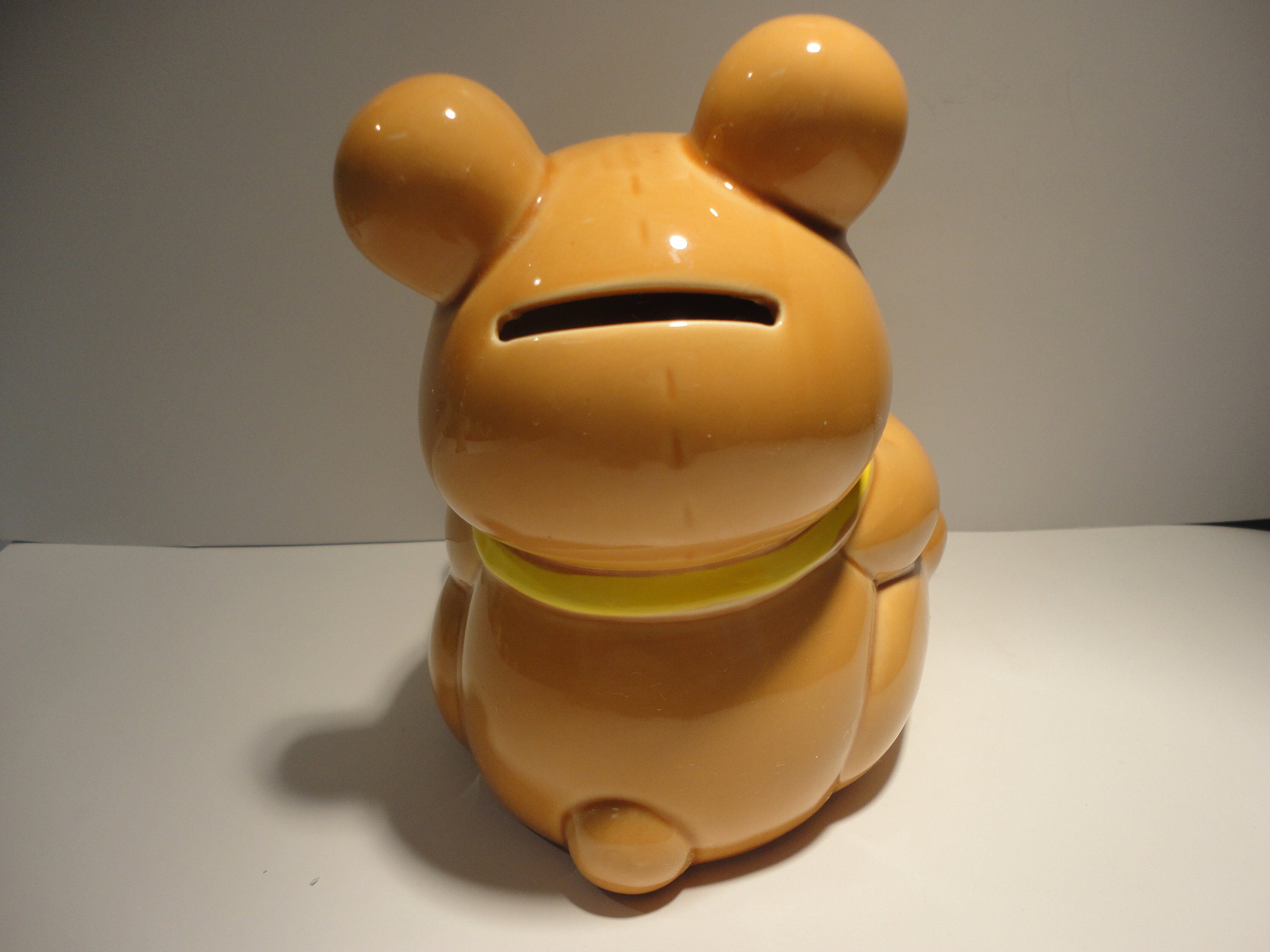 Adorable Teddy Bear Bank with Yellow Bow made in | Etsy