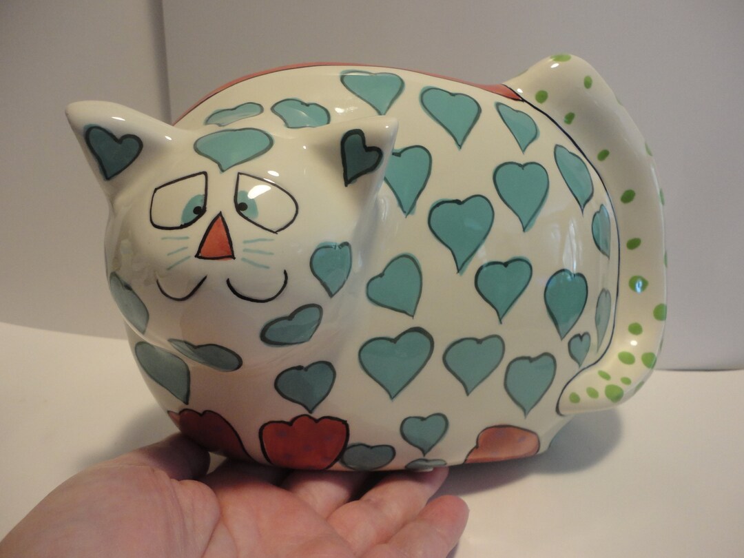 Ganz "heartly" Large Cat Bank, Collectible Ganz Cat Bank, Vintage Ganz ...