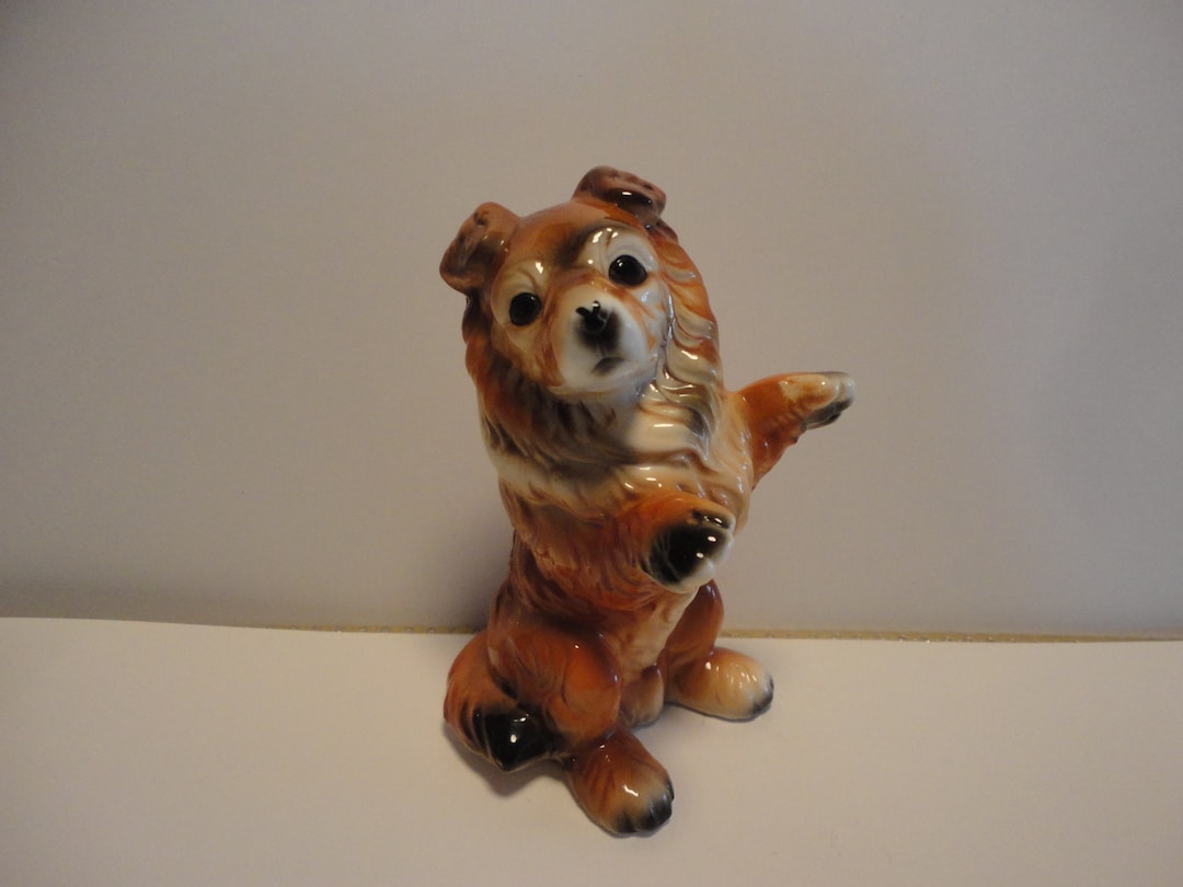 Bone China Collie Figurine Made in Japan,collectible Bone China Collie ...