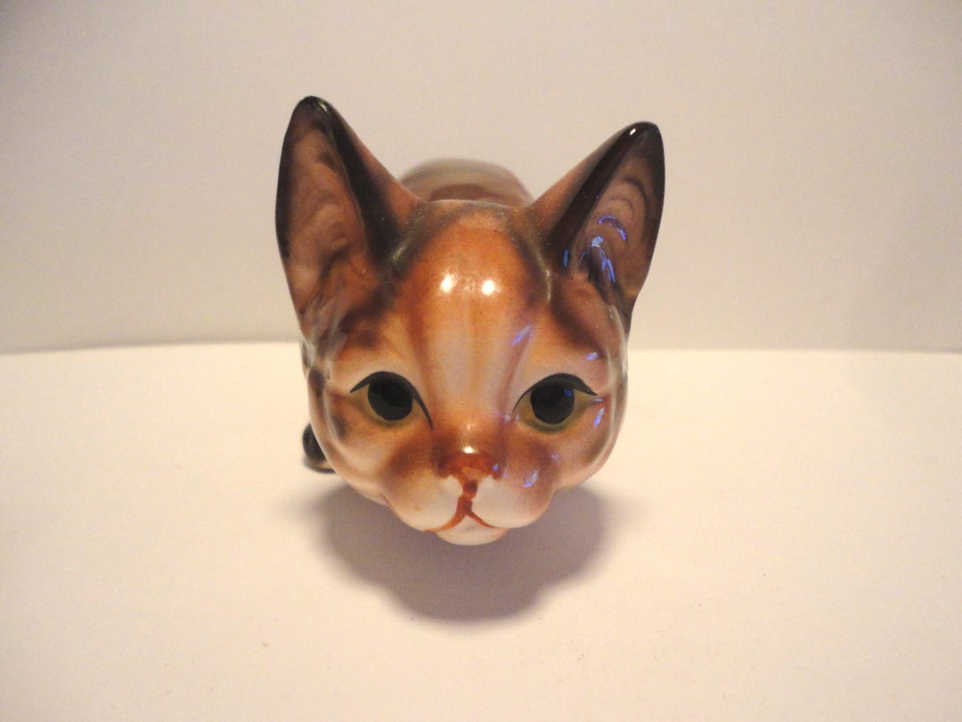 Bone China Cat Figurine Made in Taiwan, Collectible Bone China Cat ...
