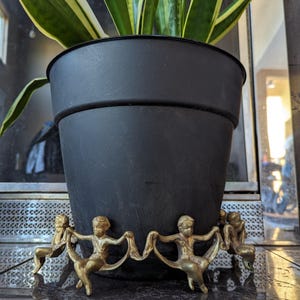 Beautiful Brass Angel Plant Stand or Dish Stand, Vintage With Inteicate ...