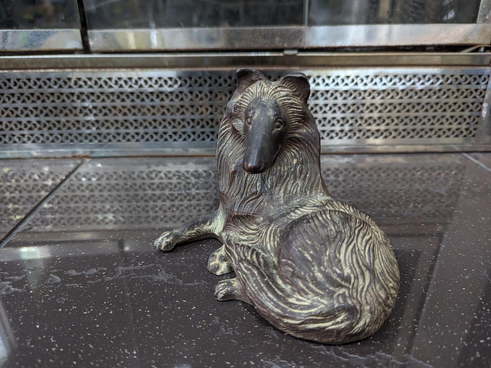 Collie Dog Door Stop, Paper Weight or Bookend Vintage Cast Metal Dog ...