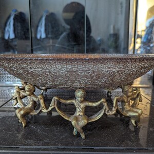 Beautiful Brass Angel Plant Stand or Dish Stand, Vintage With Inteicate ...