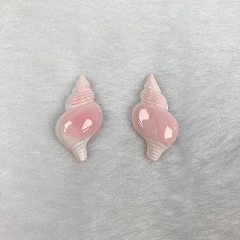 Carved Snail Queen Conch Shell Cabochon Price per Pair Queen Conch ...