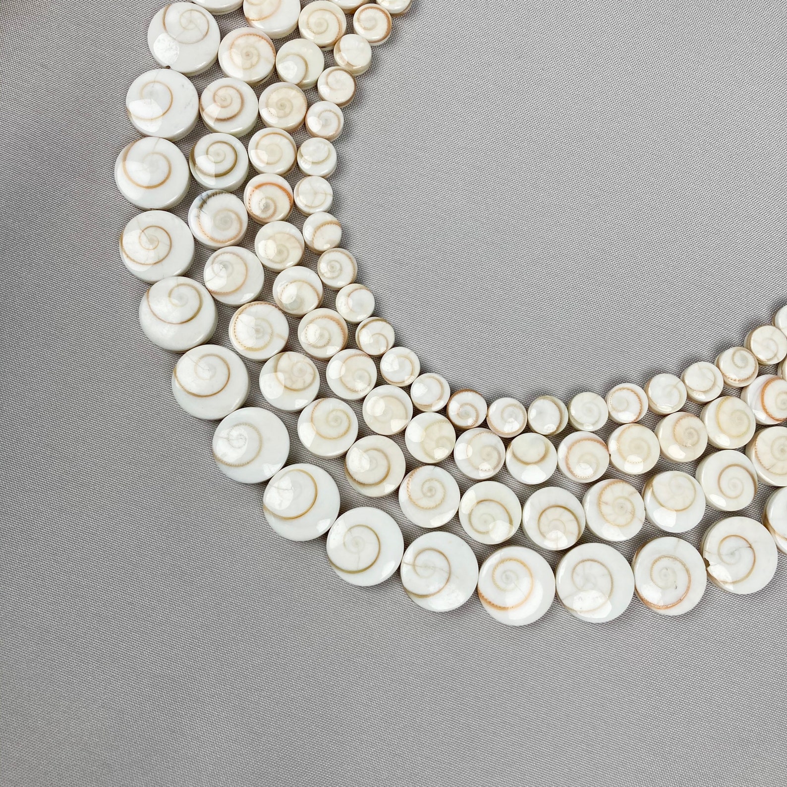 Doublet Shiva Shell Round Bead – Shiva Shell Bead- 16" Beaded Strand ...