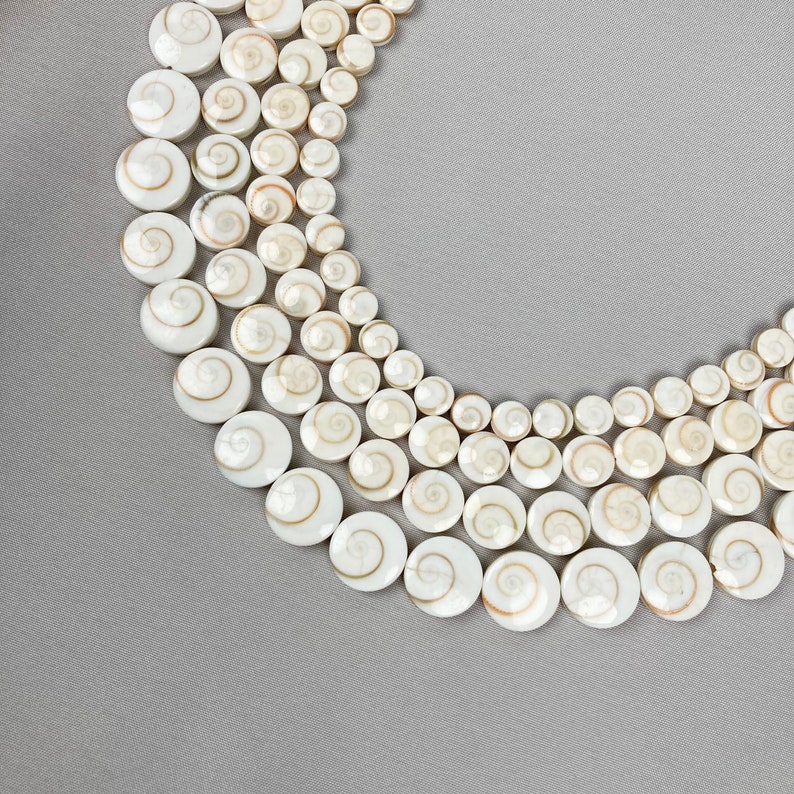 Doublet Shiva Shell Round Bead – Shiva Shell Bead- 16" Beaded Strand ...