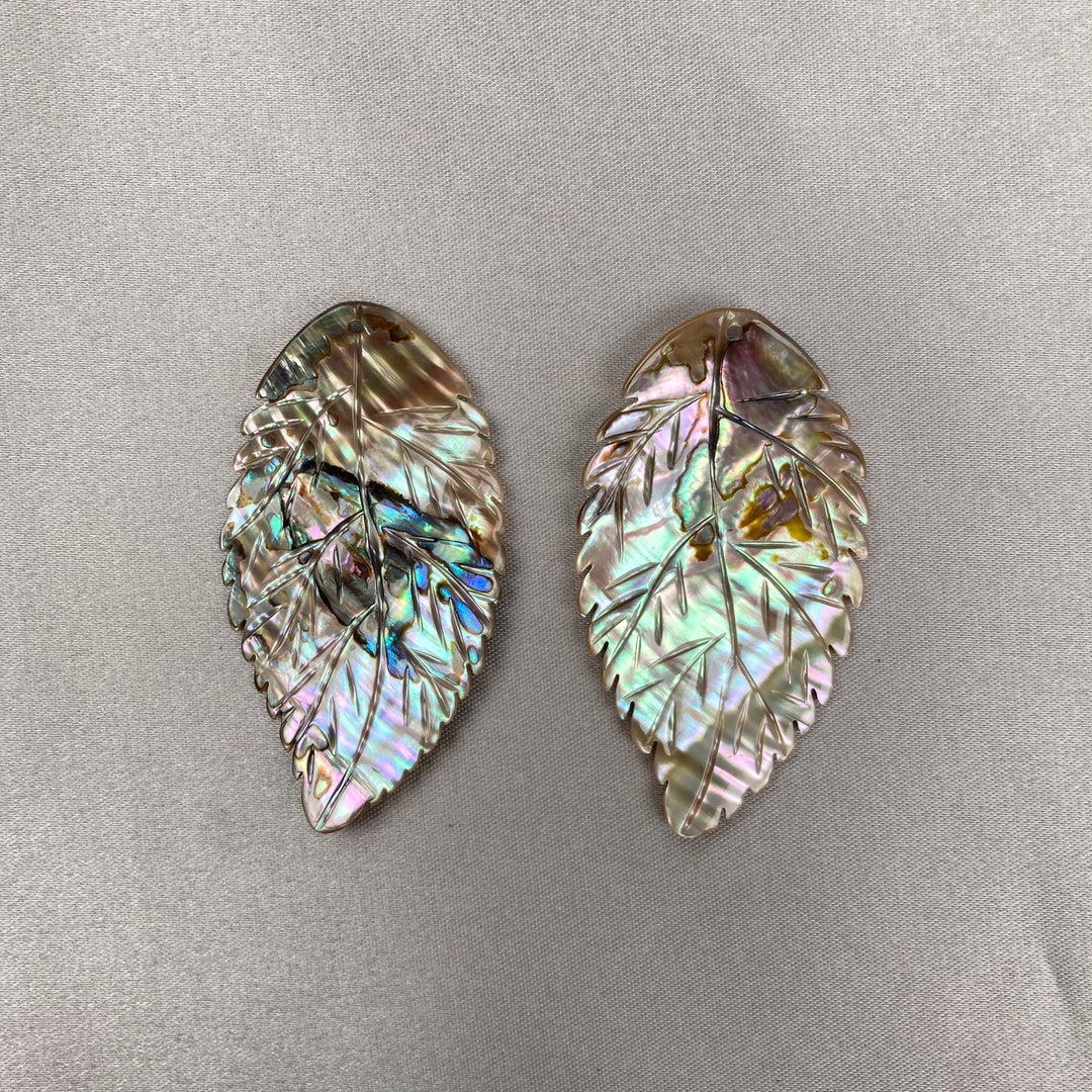 Apple Leaf Abalone Shell Loose Piece - per Pair - Abalone Shell ...