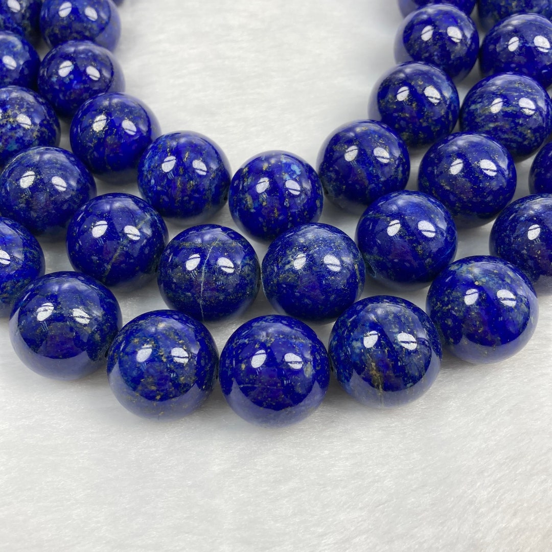 Rare 18mm Round Lapis Bead – Lapis Strand - 16" Beaded Strand - Lapis ...