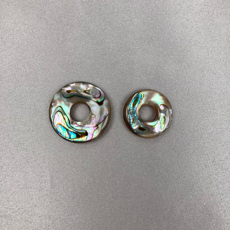 10pc Abalone Puff Donut Hoop Bead Shell Abalone Abalone Bead Abalone ...