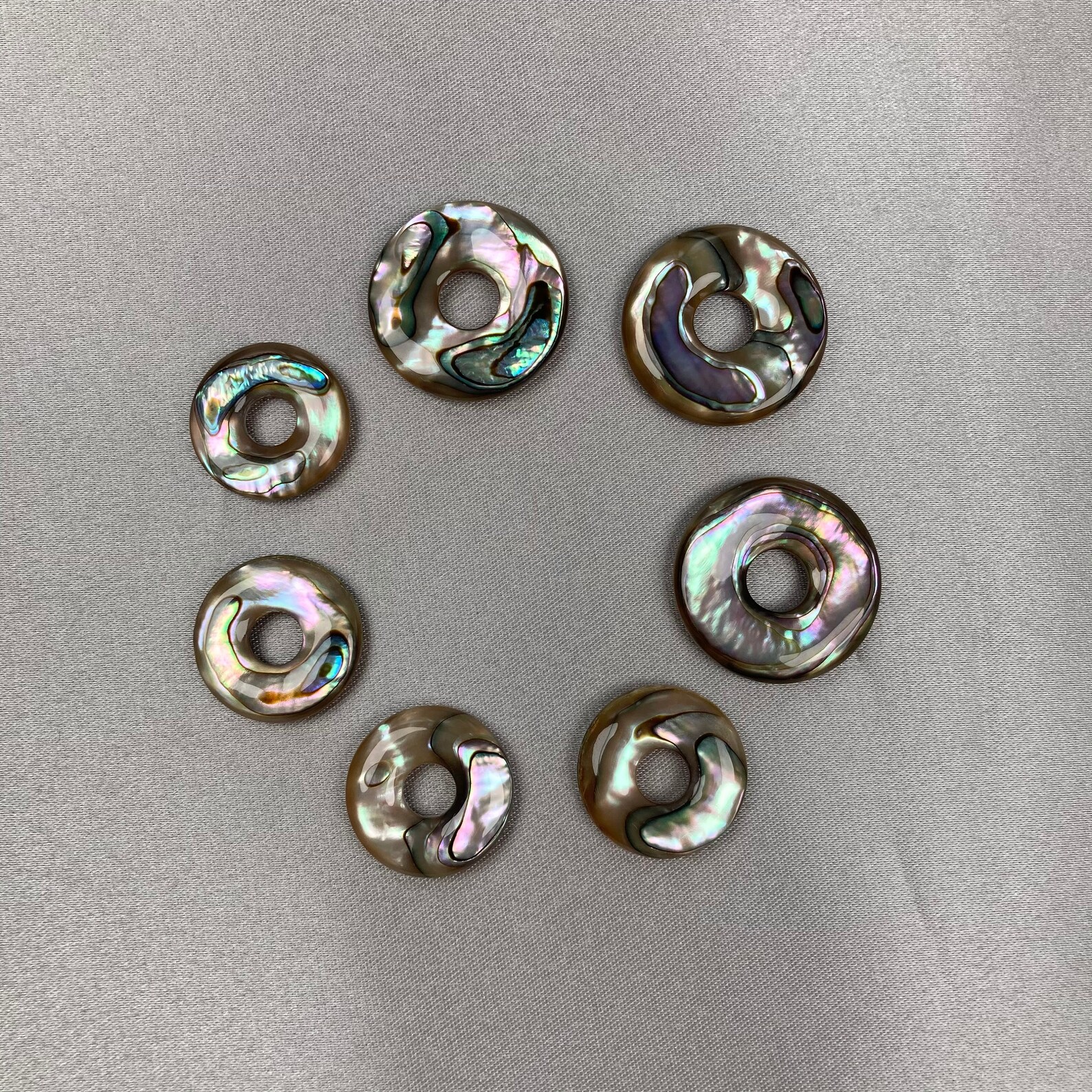 10pc Abalone Puff Donut Hoop Bead Shell Abalone Abalone Bead Abalone ...