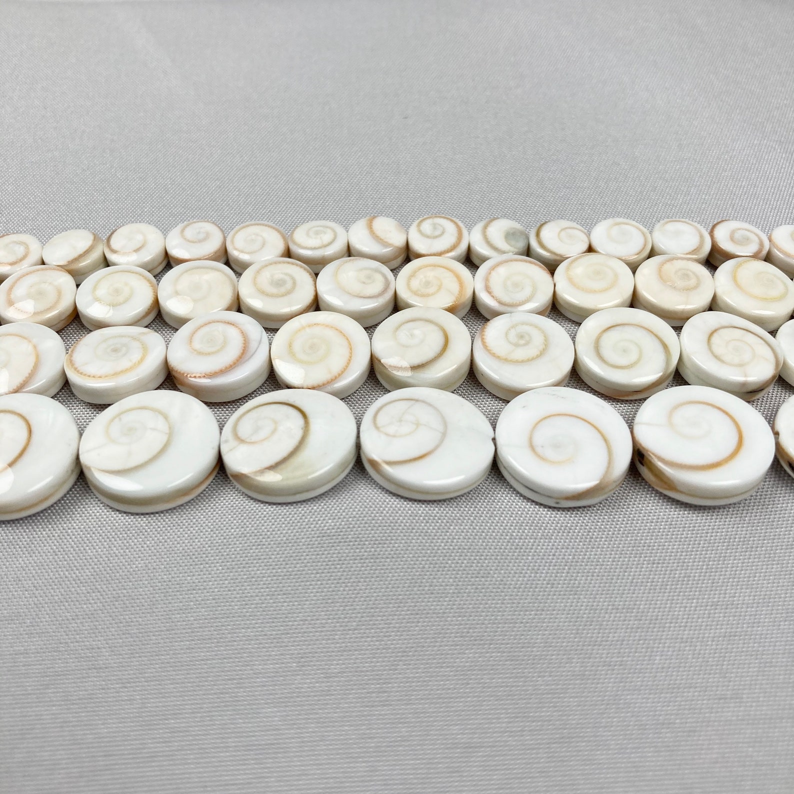 Doublet Shiva Shell Round Bead – Shiva Shell Bead- 16" Beaded Strand ...