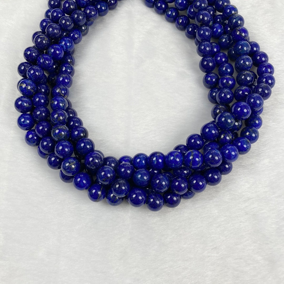 10mm Round Lapis Bead – Lapis Strand - 16" Beaded Strand - Lapis Beads ...