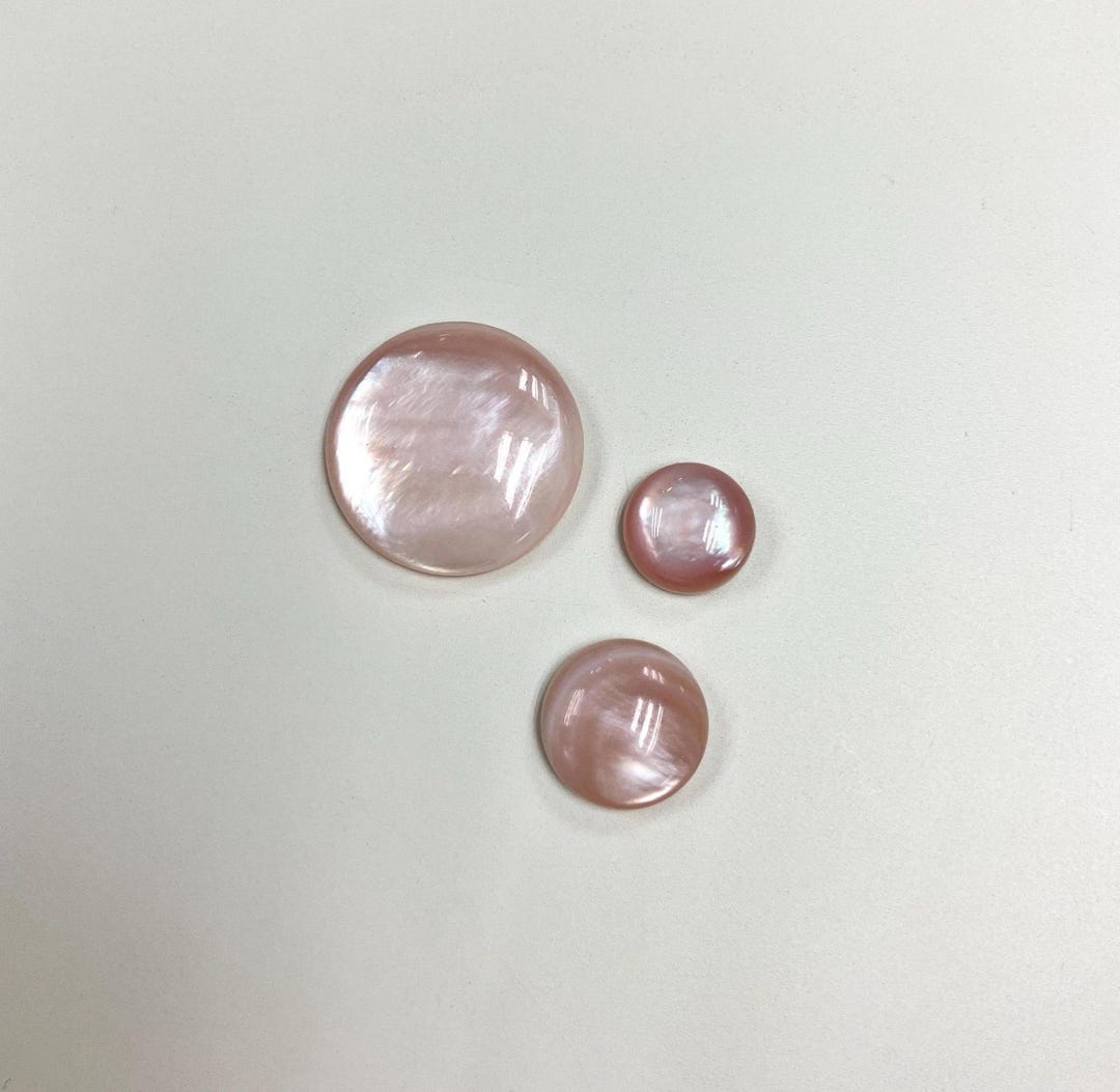 10 PCS | Round Pink Mother of Pearl Cabochon - Pink Mother of Pearl ...