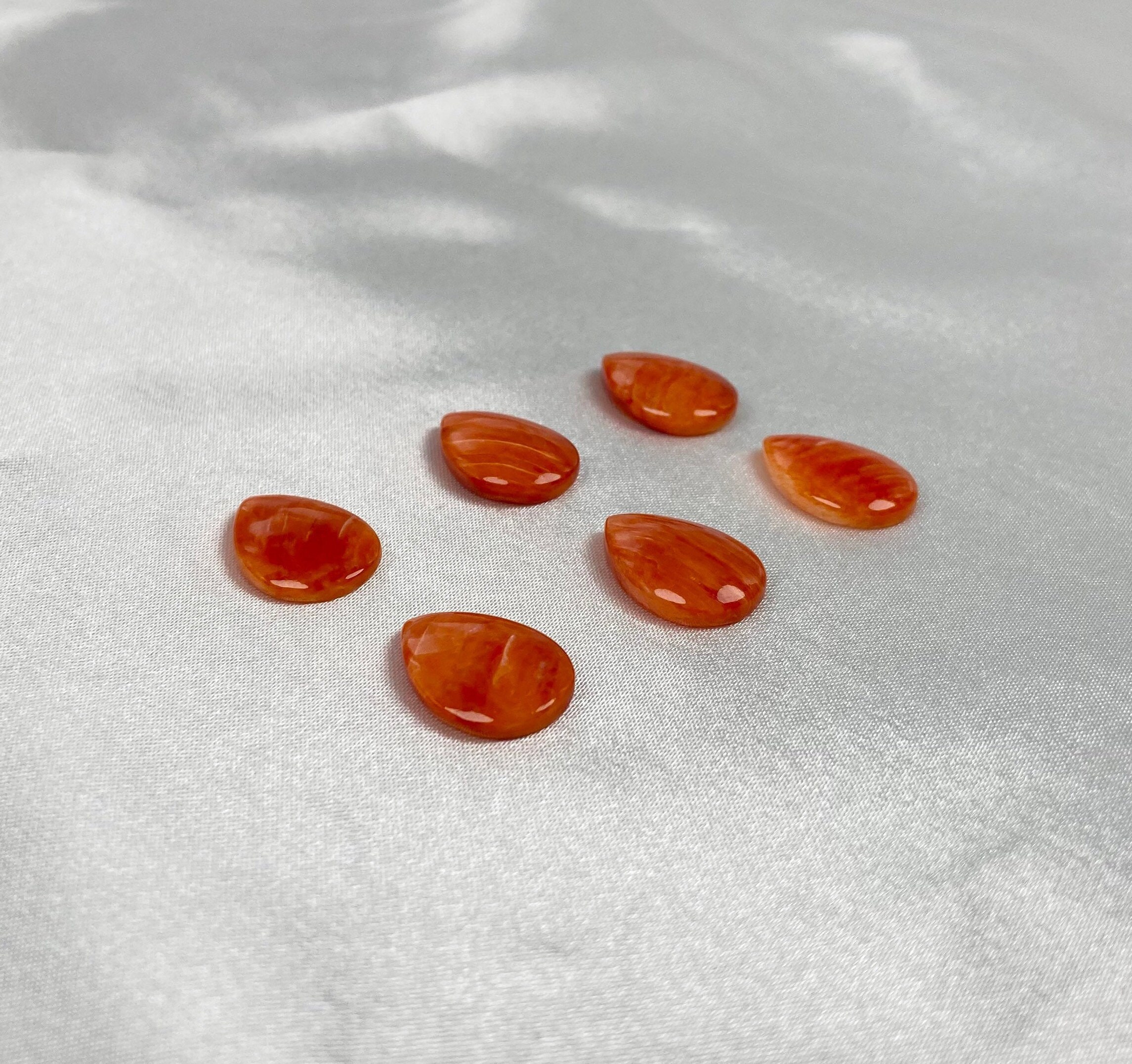 Spiny Oyster Shell Drop Shaped Cabochon Orange Shell - Etsy