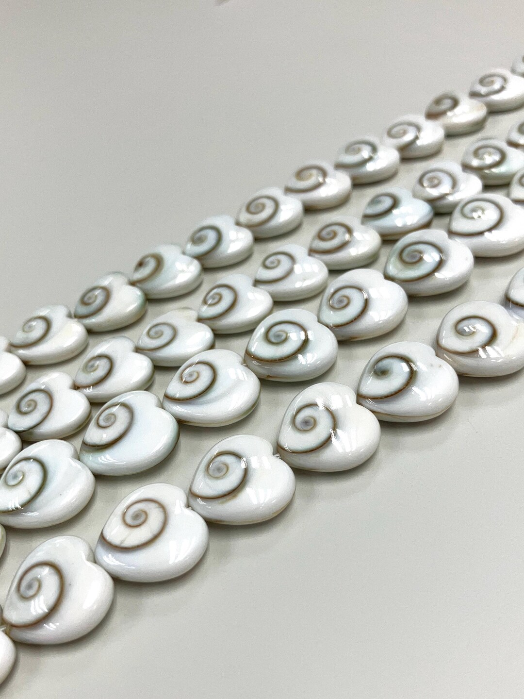 Doublet - Heart Shiva Shell Bead – Shiva Shell Bead - 16" Beaded Strand ...