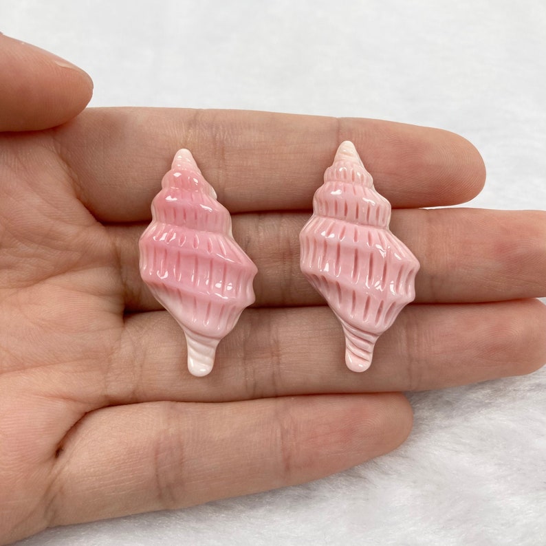 10pc Queen Conch Shell Carved Shell Cabochon - Queen Conch Shell ...