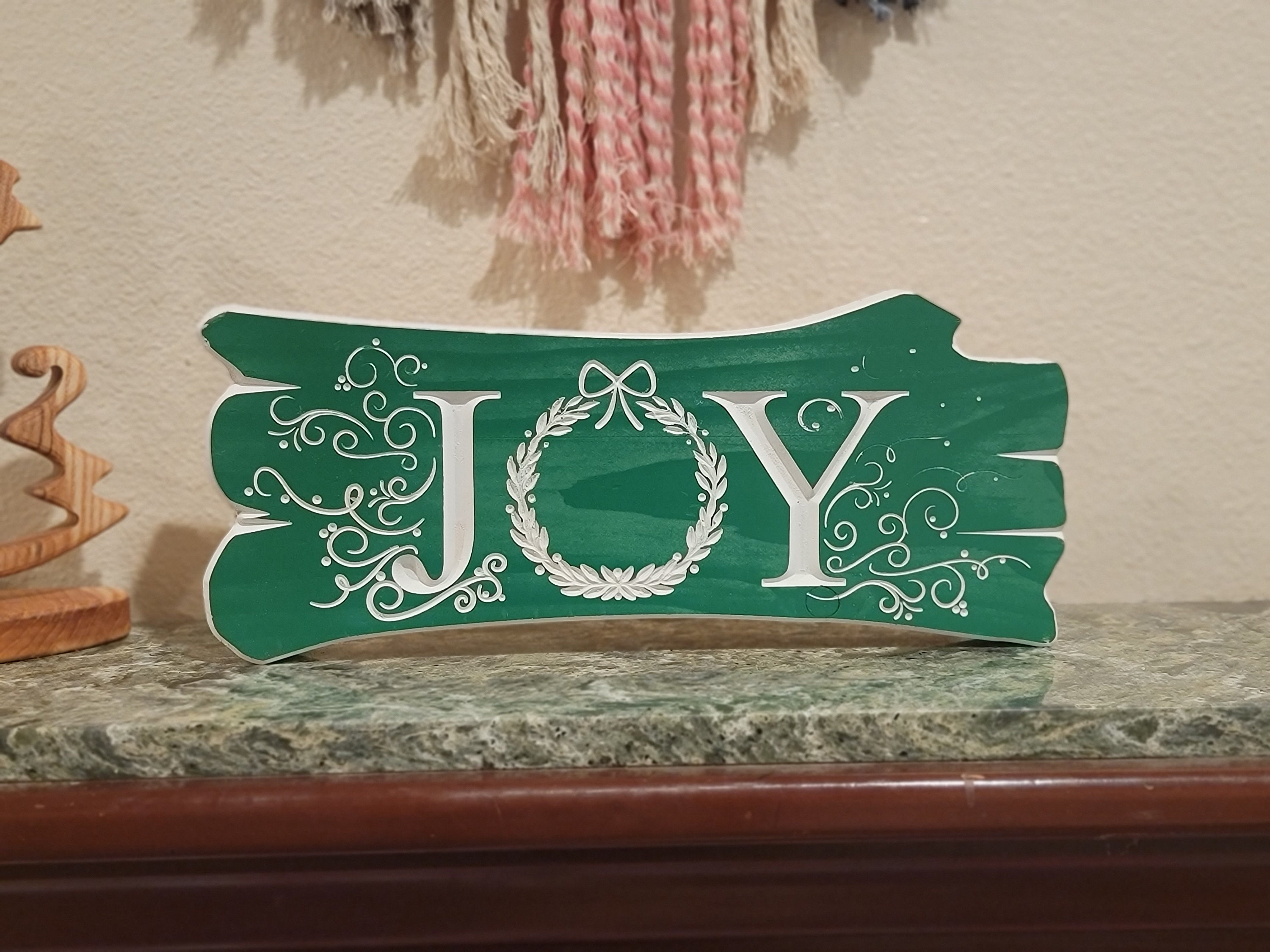 Christmas Wood Log Sign, Believe, Let It Snow, Merry Grinchmas, Joy ...