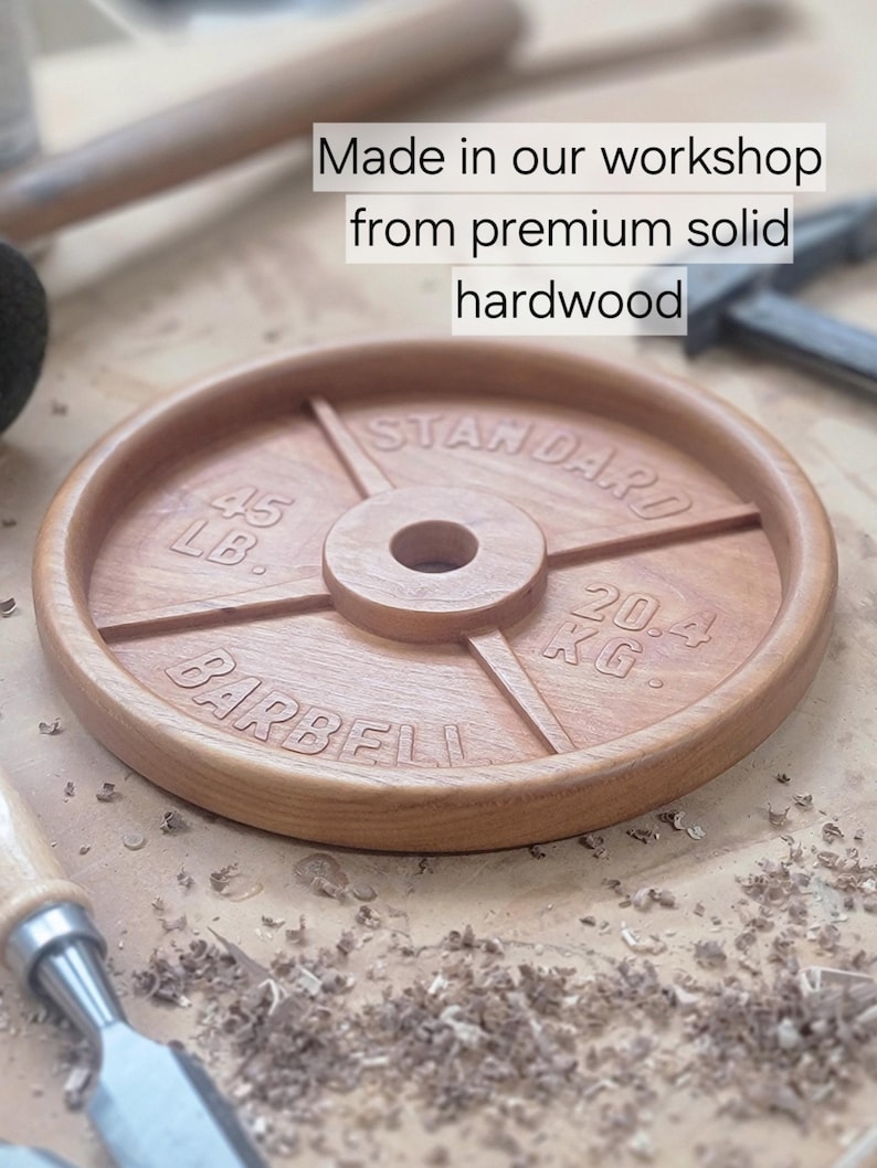 45lb Weight Plate Tray | Solid Hardwood Fitness Catch-all ...