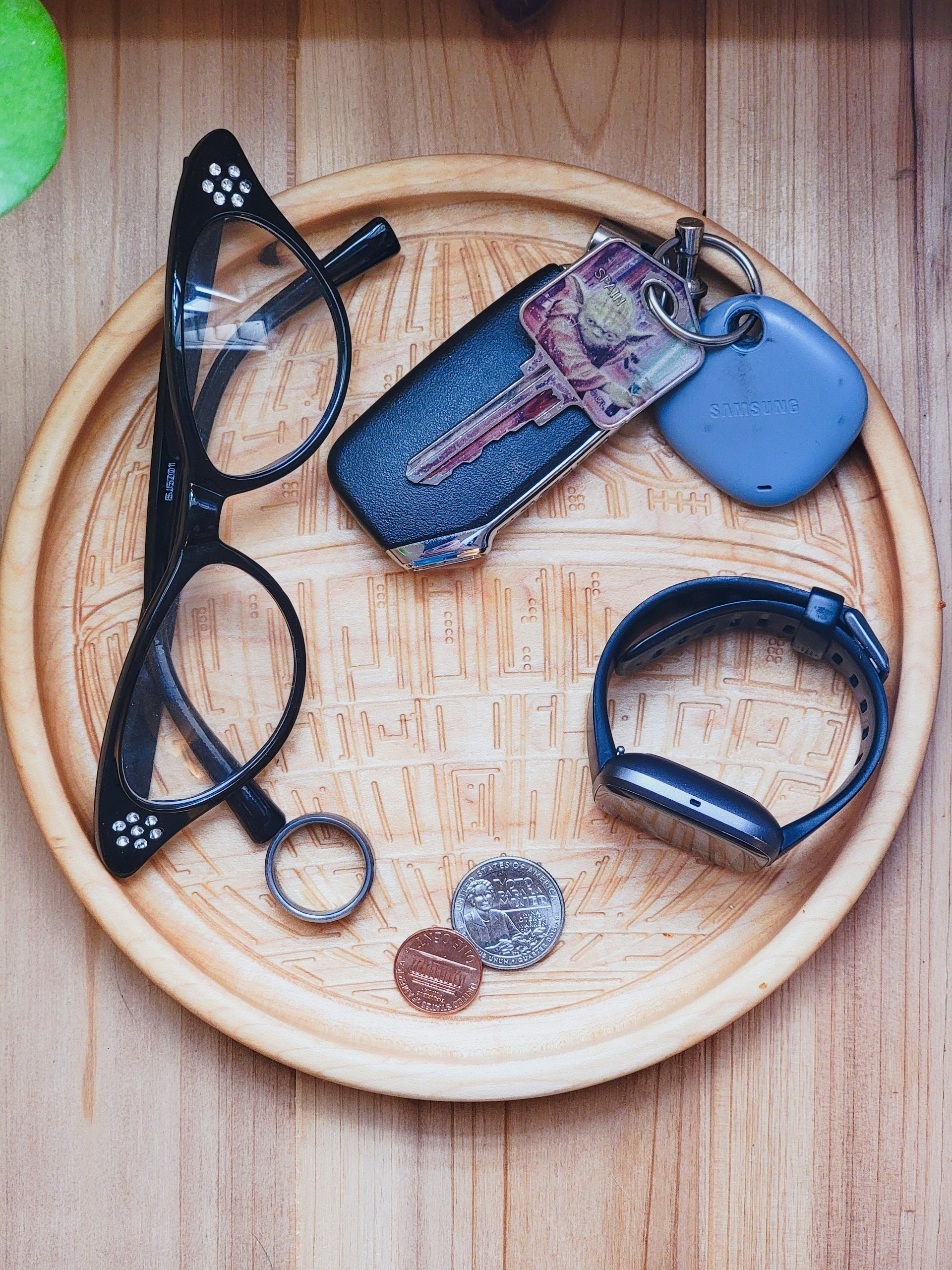 Star Wars Death Star Catch All Tray Round Catchall Dish Wood Wallet ...