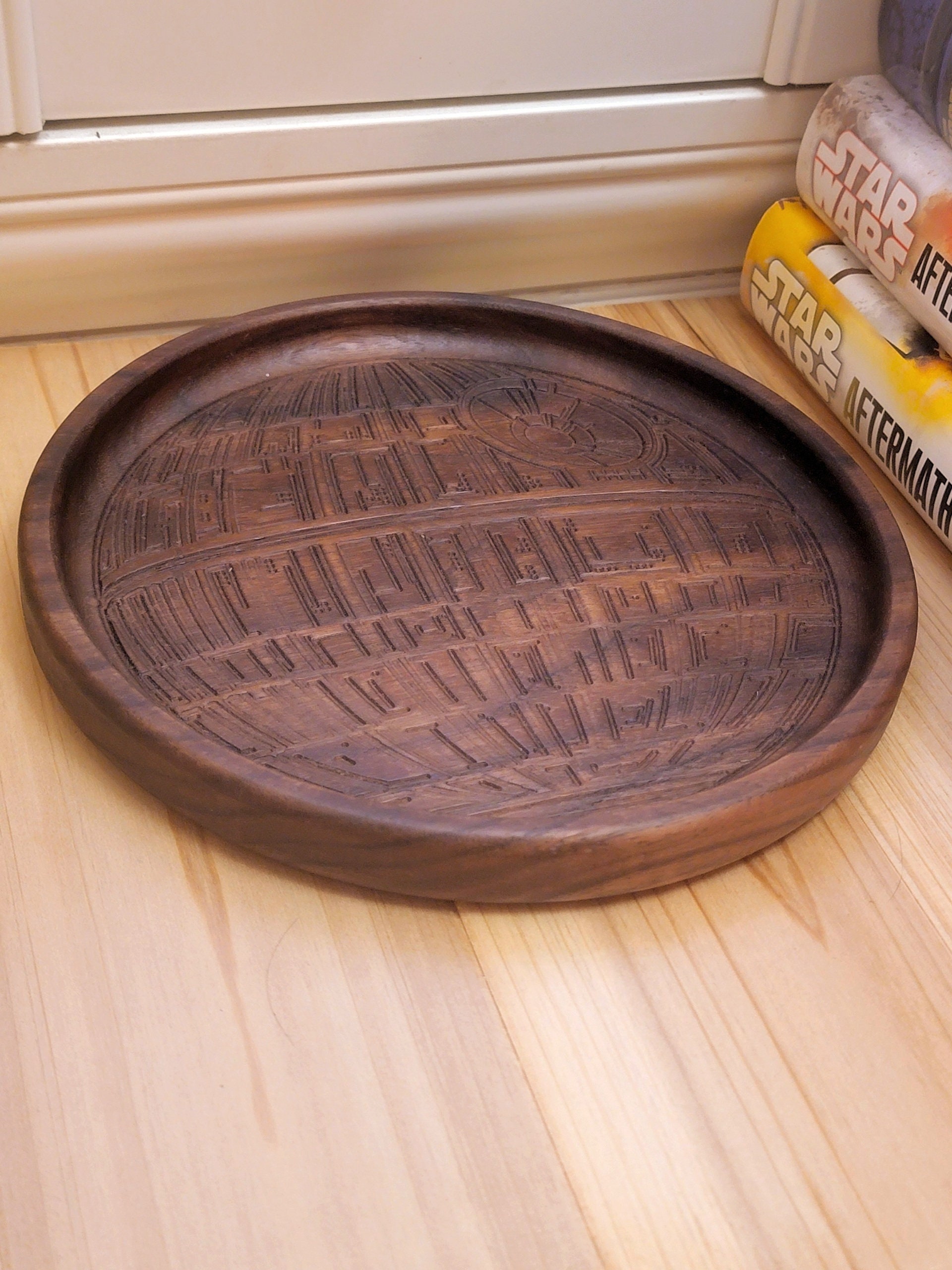 Star Wars Death Star Catch All Tray Round Catchall Dish Wood Wallet ...
