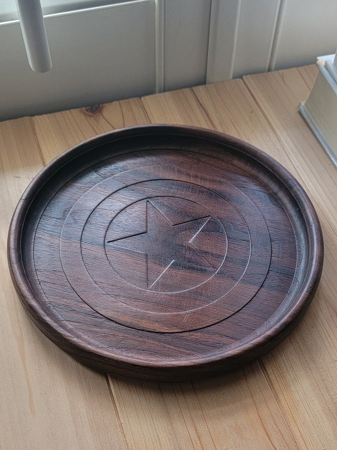 Captain America Shield Hardwood Tray: MCU Comic Fan Gift - Etsy