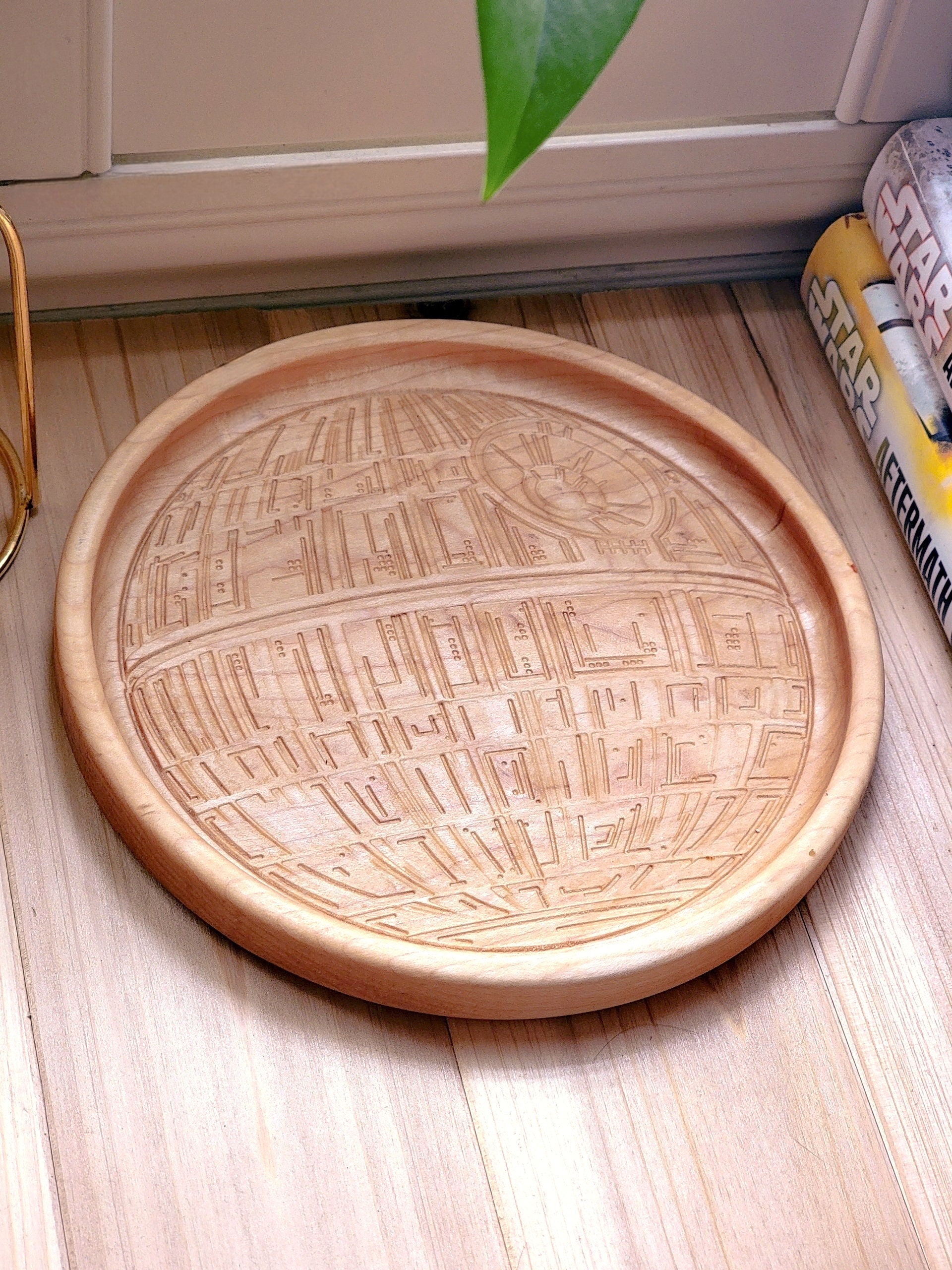 Star Wars Death Star Catch All Tray Round Catchall Dish Wood Wallet ...
