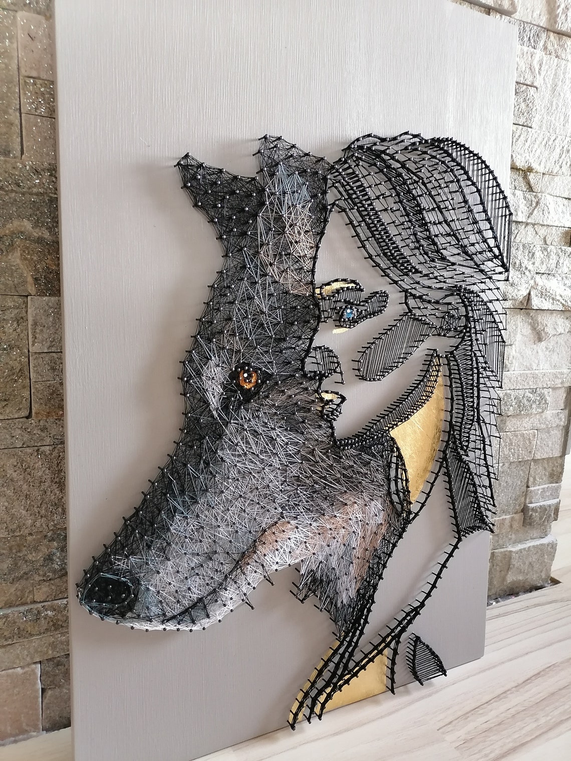 String Art Wolf-womanwildlife Art Wolf Decoranimal - Etsy