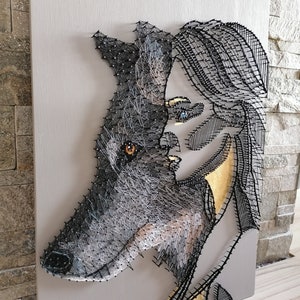 String Art Wolf-woman,wildlife Art, Wolf Decor,animal Walldecor,spirit ...