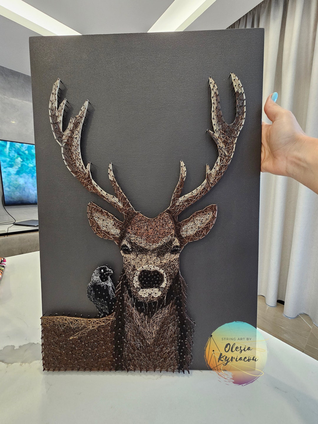 String Art Buck, String Art Deer, Decoración de caza, Arte de ciervo ...
