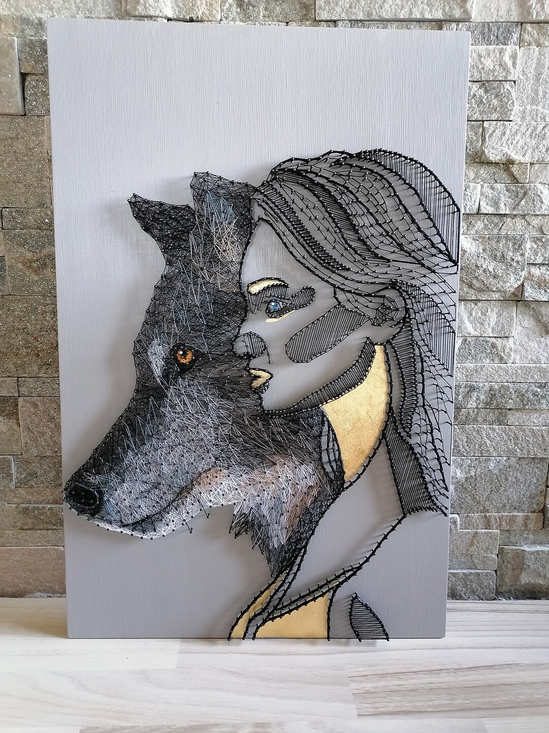 String Art Wolf-woman,wildlife Art, Wolf Decor,animal Walldecor,spirit ...