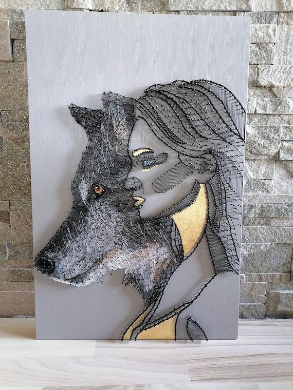 Wolf Girl Painting Wolf Woman Canvas Wall Art By ANDA Design | ICanvas