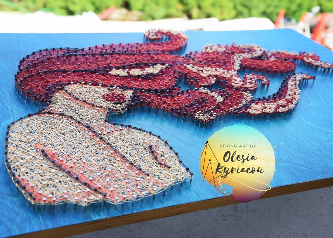 Lady Octopus Wire String Art, Nautical Home Art, Sea Life Art, Beach ...