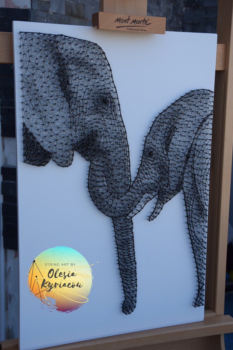 String Art Elephant: Modern Wall Decor, Made to Order - Etsy