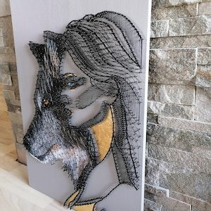 String Art Wolf-woman,wildlife Art, Wolf Decor,animal Walldecor,spirit ...