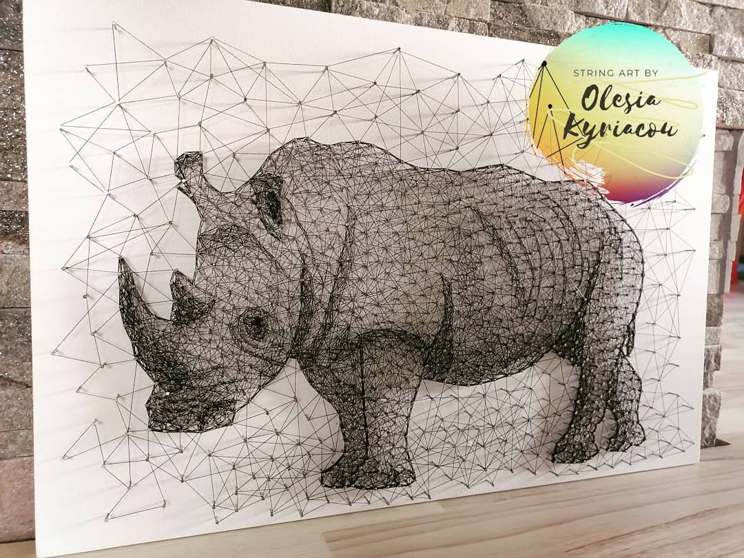 String Art Rhinoceros, Art Rhinoceros, Decor Rhino,wall Art ,africa Art ...