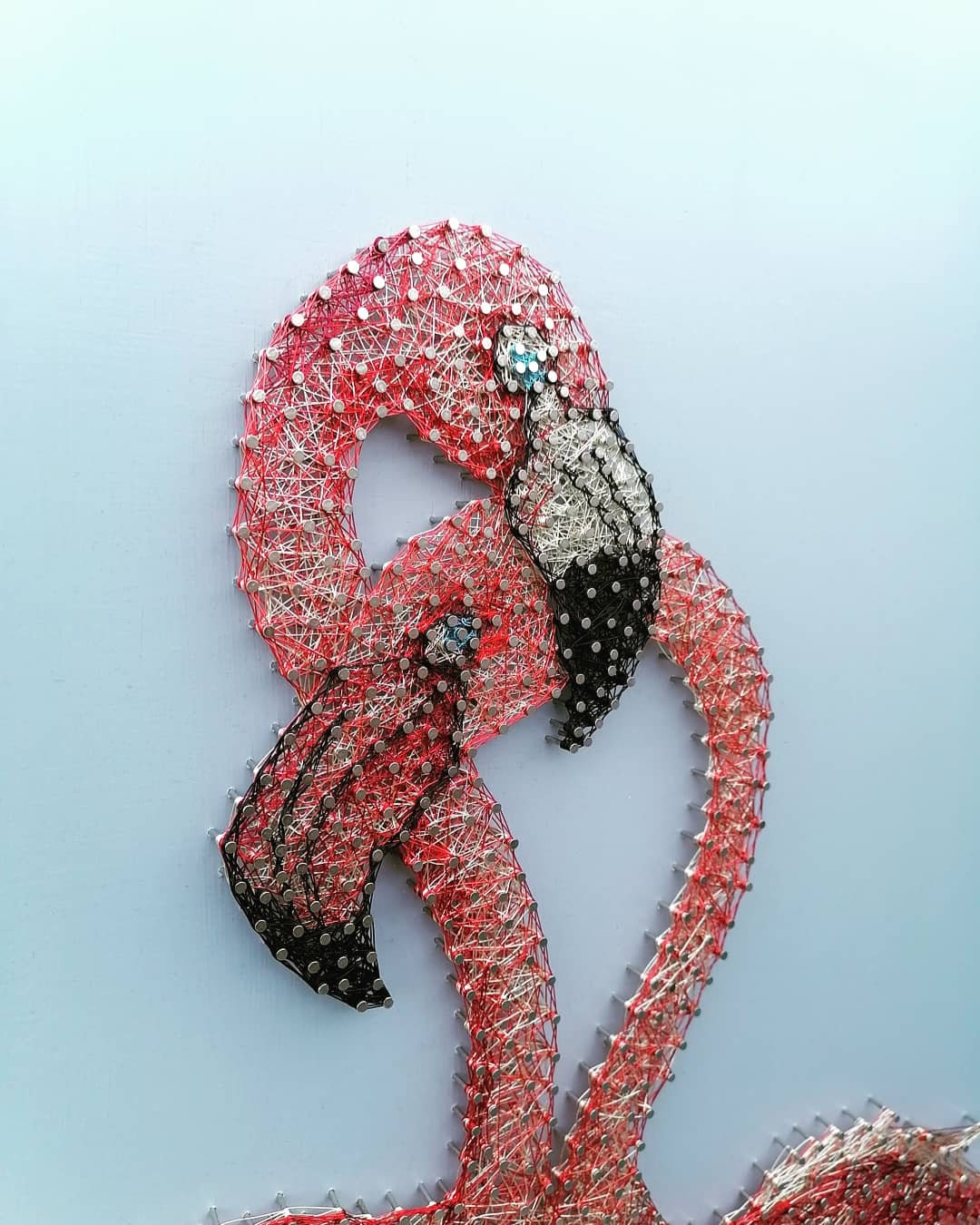 Wire string art flamingo's Flamingo Flamingo's Art - Etsy België