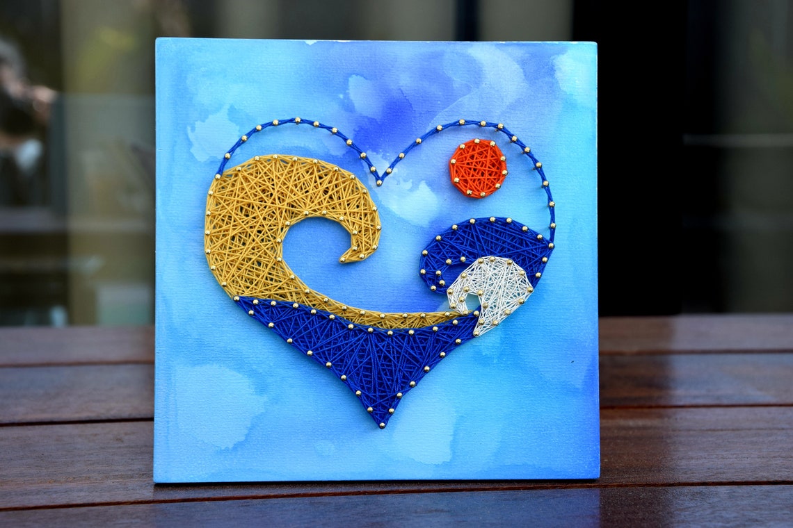 String Art Waves beach House Decornautical Wall Art - Etsy