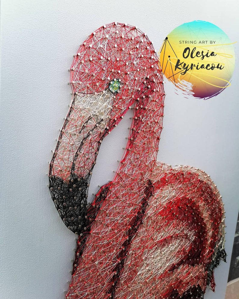 Wire String Art Flamingo, Wire Art Flamingo, Modern Wall Decor, Modern ...
