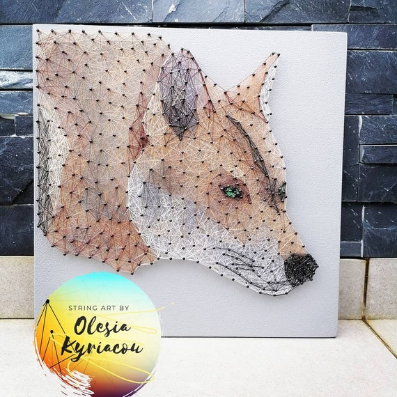 String Art Brown Wolf Art Wolf Wolf Decor Animal | Etsy