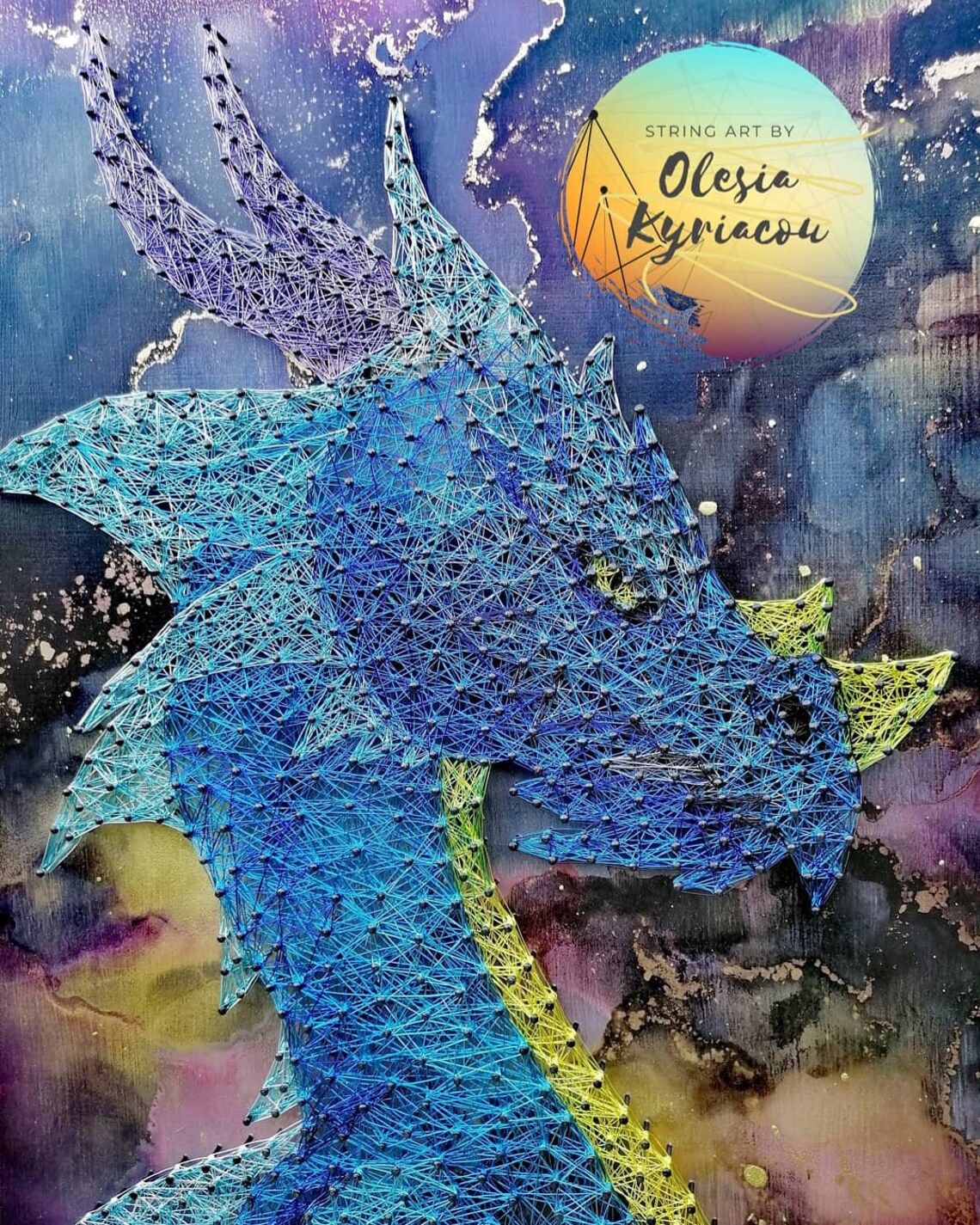 Wire String Art Dragon wire Art Dragonfantasy Artoriginal - Etsy