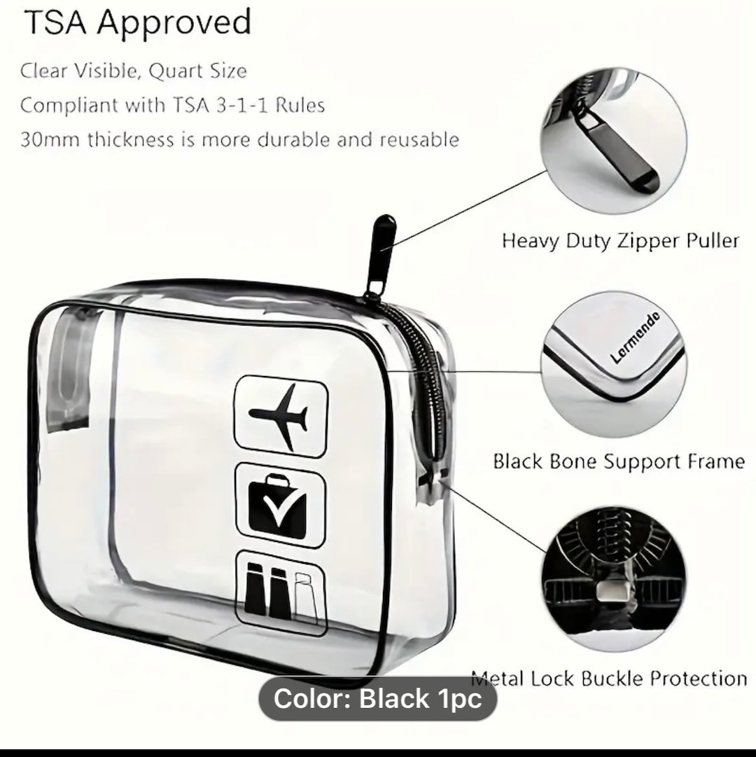 Transparent, Clear, TSA Approved, Toiletries Bag - Etsy