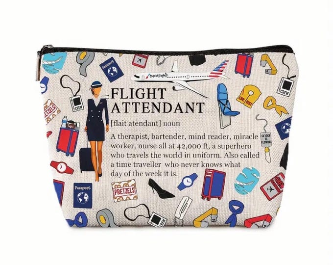Flight Attendant, Cosmetic Bag, Aviation, Themed Gift, Make up Bag ...
