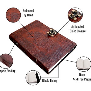 Personalized Rose Emboss Leather Journal Handmade Refillable Blank ...