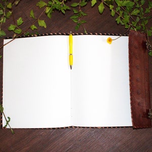 Personalized LARGE Leather Journal With Clasp 7 Stones Blank - Etsy