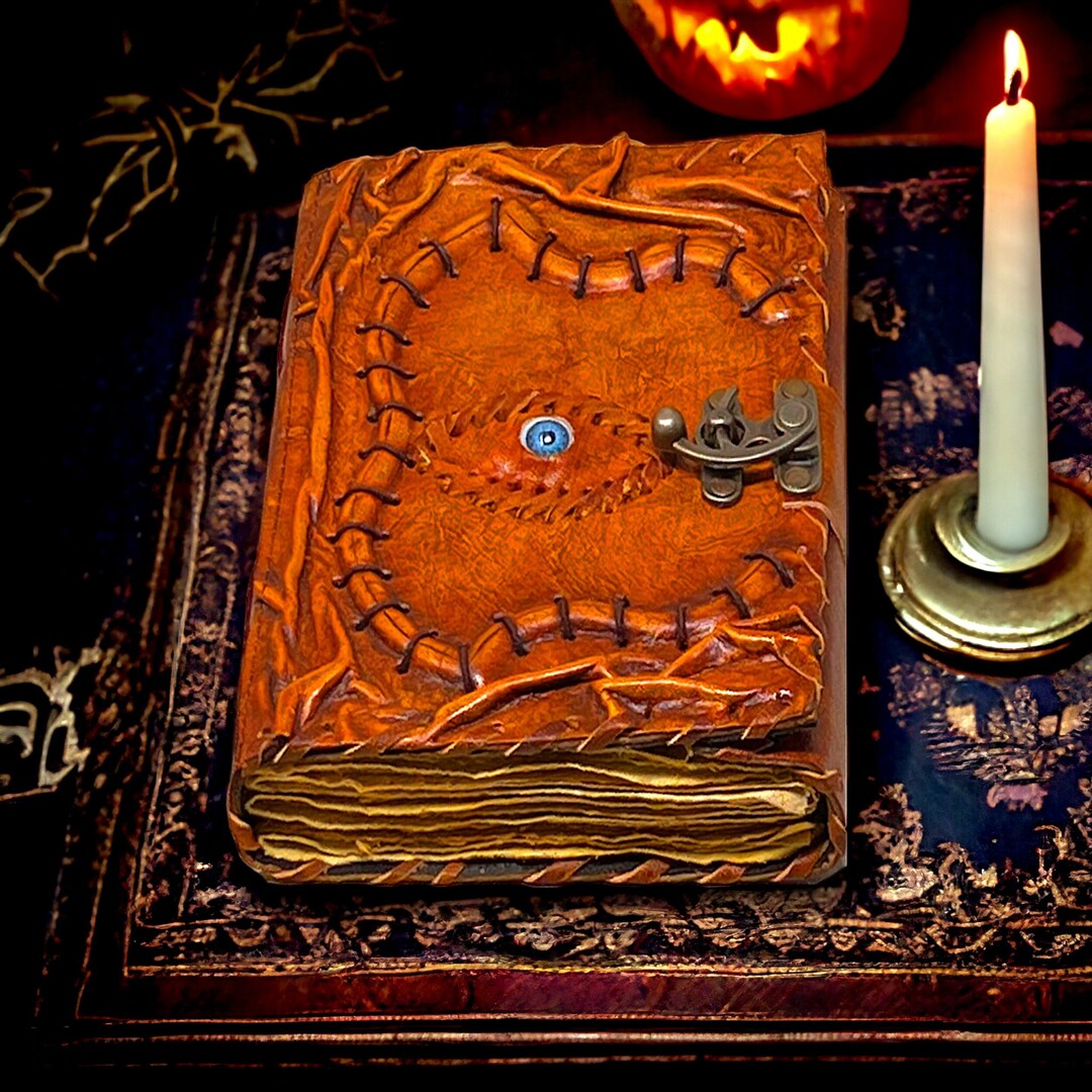 Personalized Hocus Pocus Leather Journal, Handmade Spell Book Grimoire ...